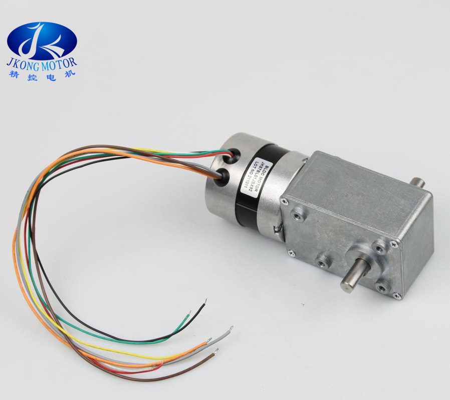 4 Pole 2 57mm 24V 2500rpm Brushless Dc Electric Motor With Worm Gear ...